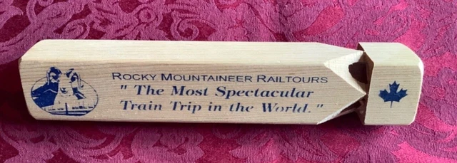WOODEN STEAM TRAIN Whistle - Rocky Mountaineer Railtours. £4.00 ...