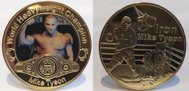 MIKE TYSON GOLD Coin Boxing Ring Iron World Champion KO Jake Paul Knock ...