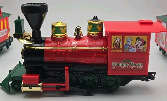 DISNEY CHRISTMAS MICKEY Mouse Holiday Magic Train Track Set Battery ...