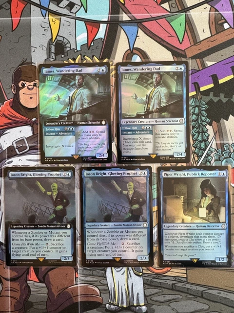 10 X BLUE Fallout Cards Bundle Lot James, Wandering Dad Ext Art Surge ...