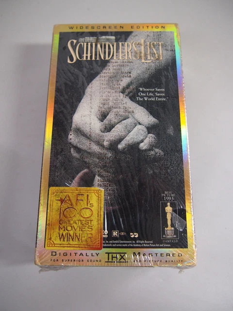 SCHINDLER'S LIST-WIDESCREEN-VHS-THX-2 SET di nastri-Steven Spielberg ...