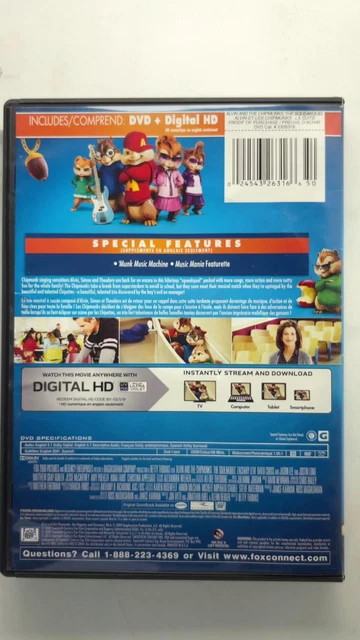 ALVIN AND THE Chipmunks: the Squeakquel (DVD, 2009) $4.99 - PicClick CA