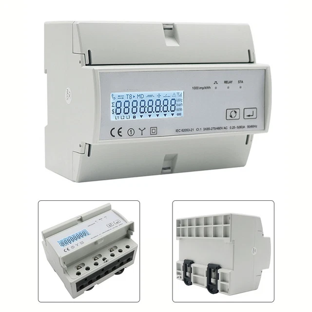 FÜR TUYA WIFI Dreiphasen-Energiezähler Mit Bidirektionaler Anzeige KWh Monitor EUR 176,11 ...