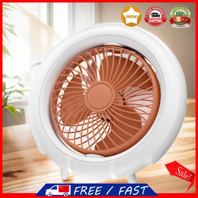 FOLDABLE TABLE FAN Light Rechargeable Hanging Ceiling Fan (Orange No ...