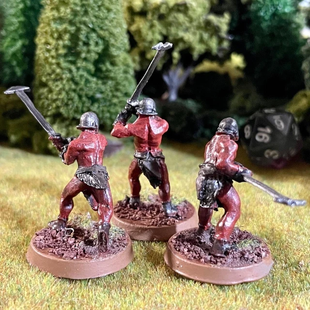 URUK-HAI BERSERKERS 3 Painted Miniatures Half-orc Barbarian Middle ...