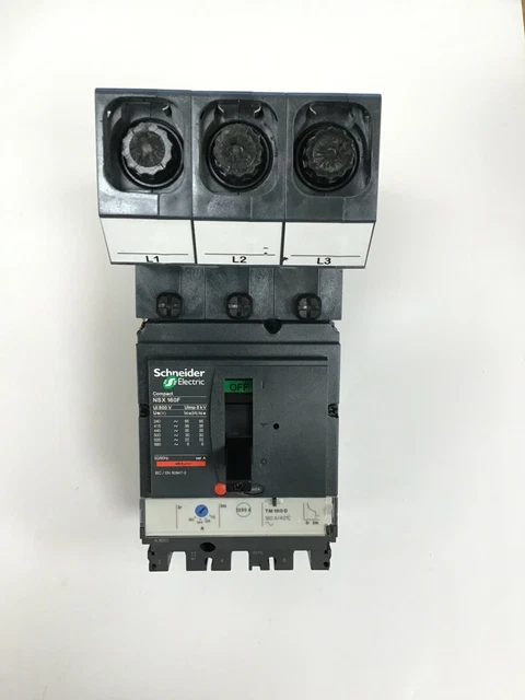 SCHNEIDER 160A MCCB Merlin Gerin Nsx160F 3 Pole 3 Phase 112A-160A ...