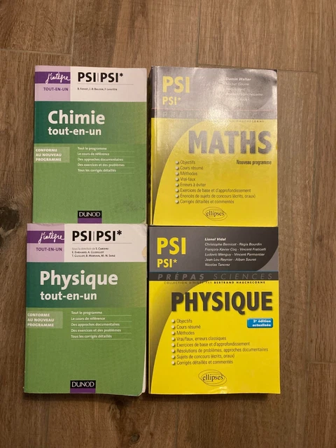 MANUELS DE PRÉPA PSI/PSI* maths, physique et chimie (ellipses et dunod) EUR 55,00 - PicClick FR