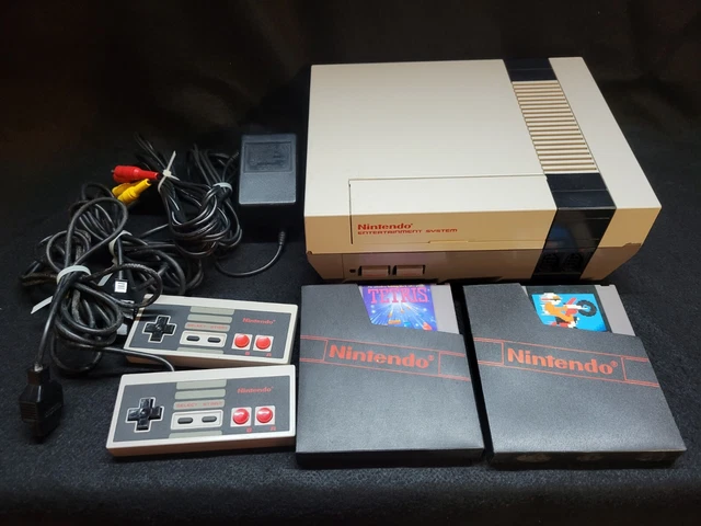 NINTENDO NES SYSTEM Console Tetris ExciteBike 2 Controllers Bundle ...