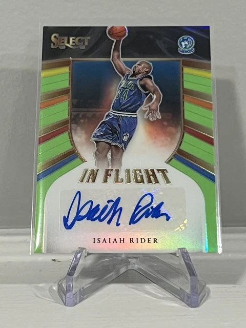 ISAIAH RIDER 2020-21 Panini Select In Flight Auto Verde Neon #/99 F186 ...