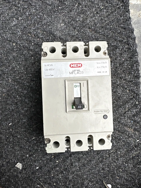 MEM MCCB 40 Amp Triple Pole 40A 3 Phase Breaker Bill TLF403 Memshield 2 ...