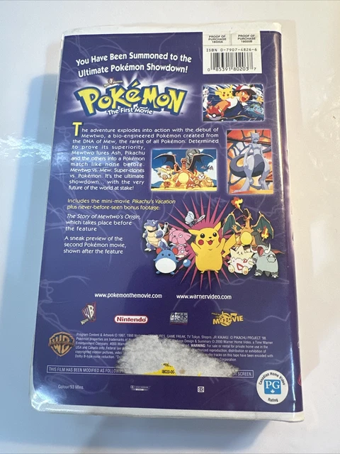 POKÉMON THE FIRST Movie (VHS, 2000, Standard, Clamshell) $6.99 ...