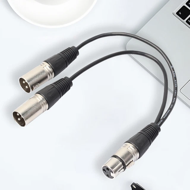 FR 3P XLR femelle/Jack double 2 male Y adaptateur cordon cable diviseur ...