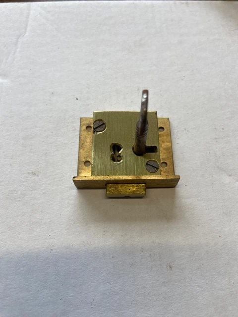 VINTAGE BRASS 2 Lever Desk Drawer Till Cabinet Lock c/w Key £12.93 ...