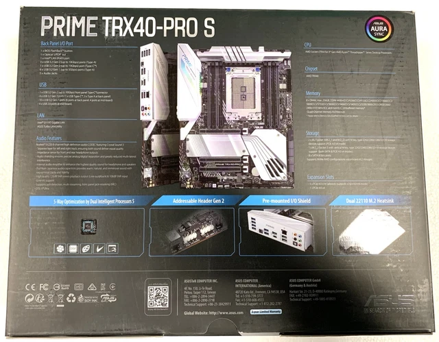 ASUS PRIME TRX40-PRO S Socket sTRX4 DDR4 3×M.2 8×SATA III ATX ...