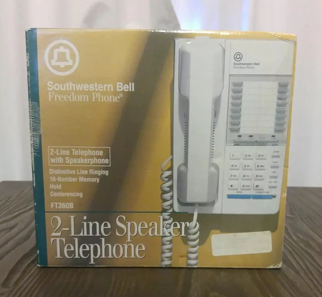 NEW VINTAGE SOUTHWESTERN Bell Freedom Phone 2 Line Speaker Phone Ft360b ...