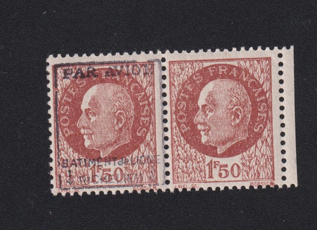 POSTE AÉRIENNE MILITAIRE Timbre de France N° 3a, 1 f 50 Pétain sans ... POSTE AÉRIENNE MILITAIRE Timbre de France N° 3a, 1 f 50 Pétain sans ...