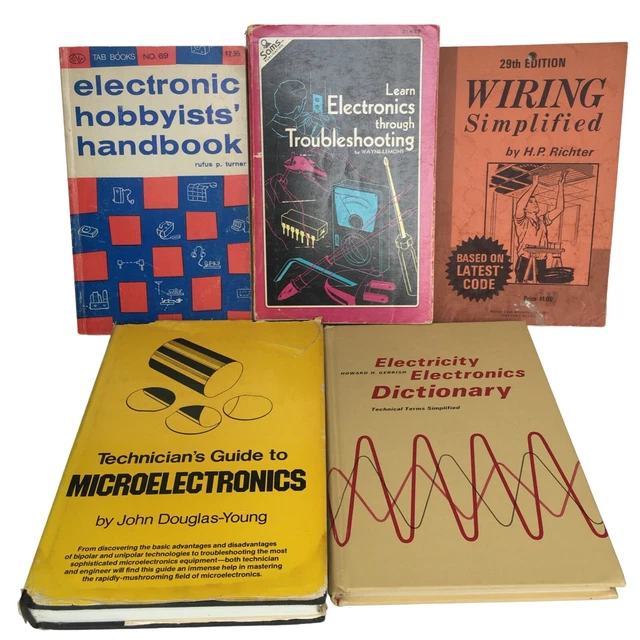 LOT OF 5 Vtg 60's & 70s Electronics Reference Books~wiring-micro ...