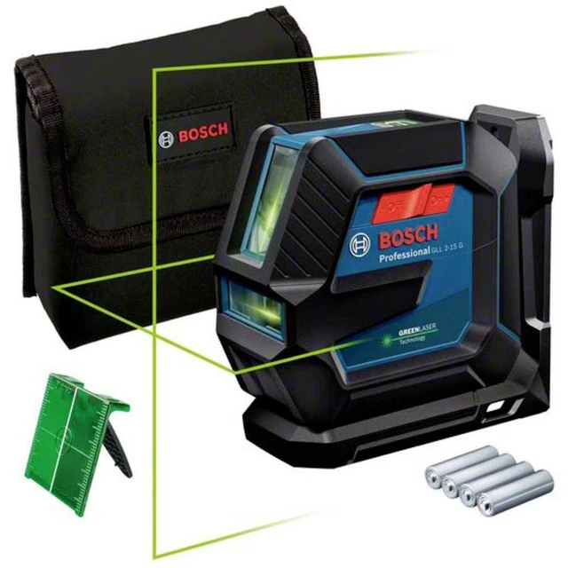 BOSCH PROFESSIONAL GLL 2-15 G Laser à lignes avec sacoche Portée (max ...