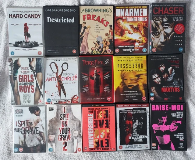 RARE UK R2 15 Horror Dvd Bundle Terrifier I Spit On Your Grave Freaks ...