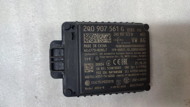 VOLKSWAGEN AUDI SEAT Skoda Distance Control Radar Sensor 2Q0907561G £ ...