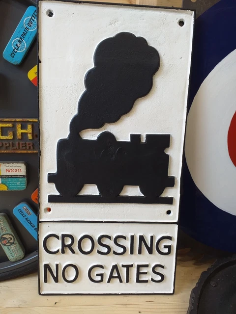 CAST IRON RAILWAY Level Crossing Metal Sign Weighs 8 Kg New $87.57 ...