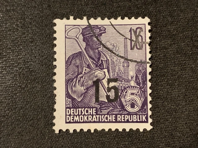 GERMANY EAST DDR Deutsche Democratic Republic 1954 5 Year Plan 15 Pfg Surcharge EUR 0,69 ...