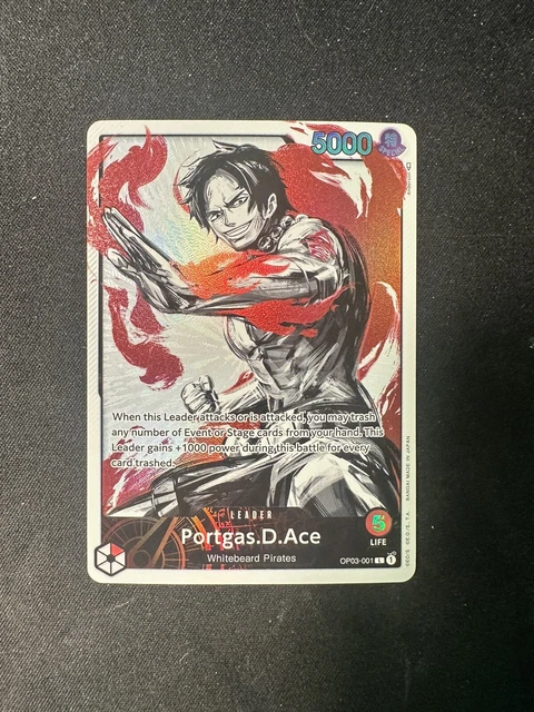 ONE PIECE PILLARS Of Strength Portgas D Ace OP03-001 Alt Alternate Art ...