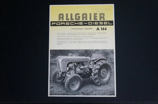 ALLGAIER PORSCHE DIESELSCHLEPPER Prospekt Typ A144 2 Seiten 1956 EUR 27 ...