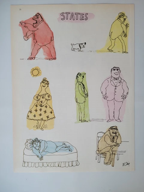 WILLIAM STEIG &STATES& Emotions/Feelings Illustrations 8x11" 1990 New ...