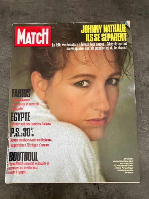 PARIS MATCH N°1920 14/3/1986 Jonnhy Hallyday Séparation Nathalie Baye Egypte H61 EUR 3,50 ...