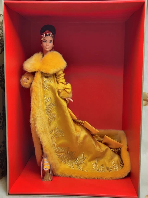 MATTEL BARBIE SIGNATURE Guo Pei Barbie Doll in Golden-Yellow Gown 2022 ...