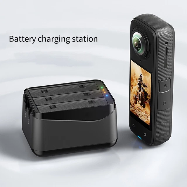 EFFICIENT BATTERY CHARGING Station for Insta360X5 Compact and Travel ...