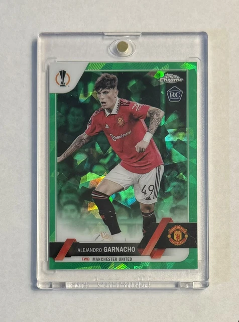 2022-23 TOPPS CHROME saphir ALEJANDRO GARNACHO #50 recrue RC vert /70 ...