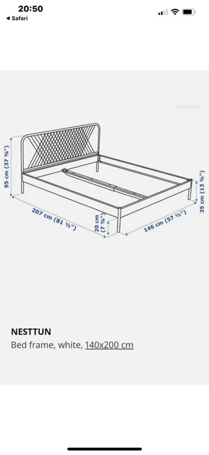 USED IKEA NESTUNN White Double Bed Frame with LUROY Slatted Bed Base No ...