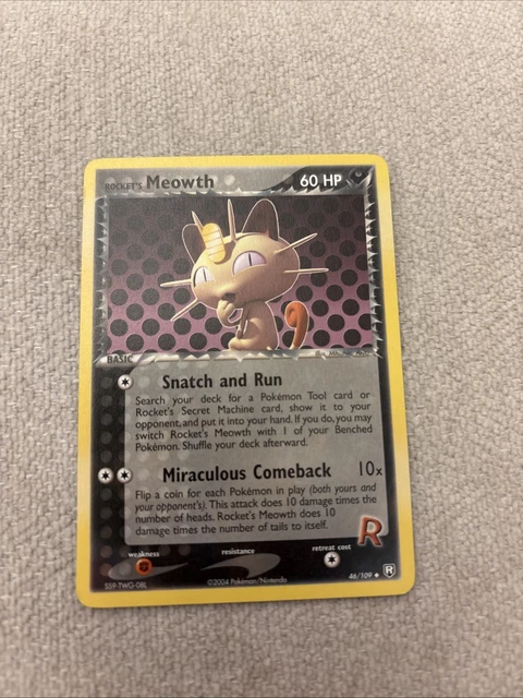POKEMON TCG MEOWTH 46/109 EX Team Rocket Non Holo - English (NM) £12.40 ...