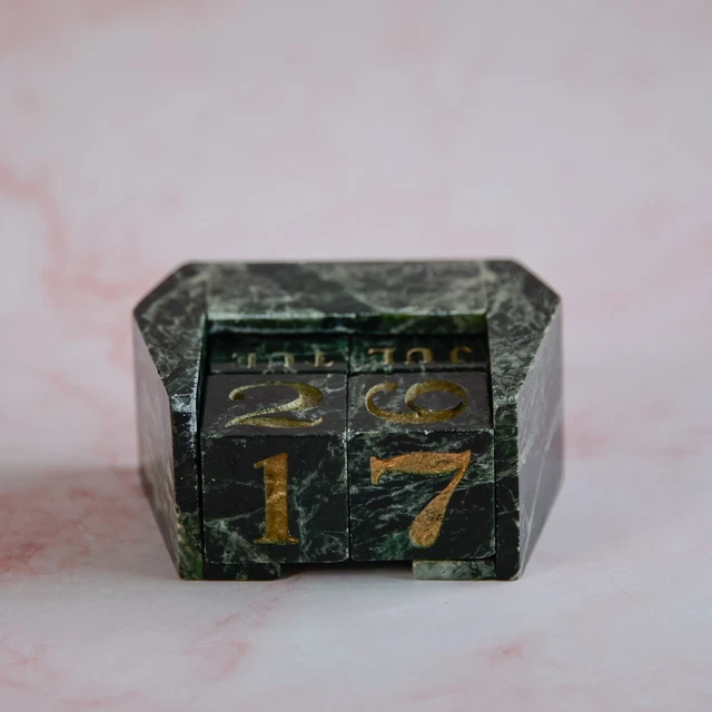VINTAGE MCM ITALIAN Marble Carved Perpetual Calendar Date Calendar for ...