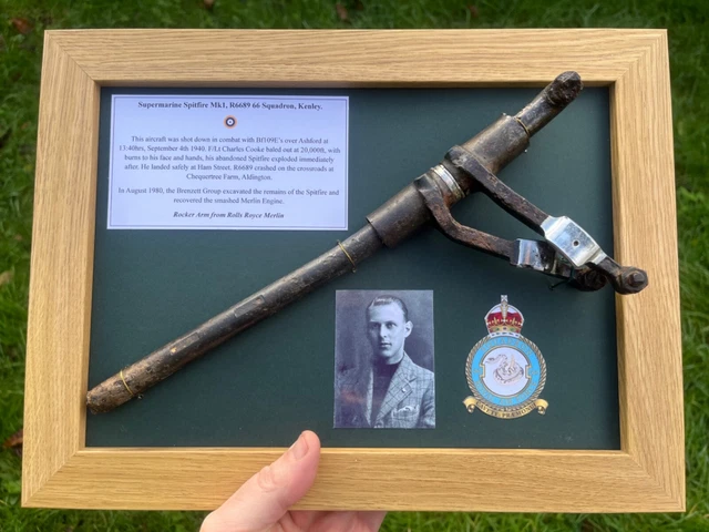 WW2 BATTLE OF Britain Rolls Royce Merlin relic, Spitfire R6689, 66 Sqn ...