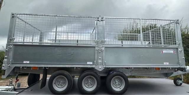 NEW GRAHAM EDWARDS 12ft x 6ft 6in Tri-Axle Flatbed Mesh Sides Ramps 3 ...