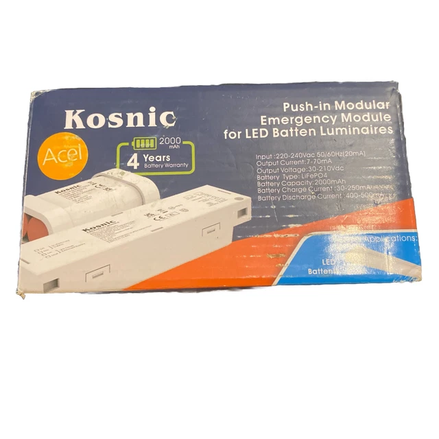 KOSNIC BEM03/ST PUSH-IN Batten Emergency Module, IP20, self test, 3w ...