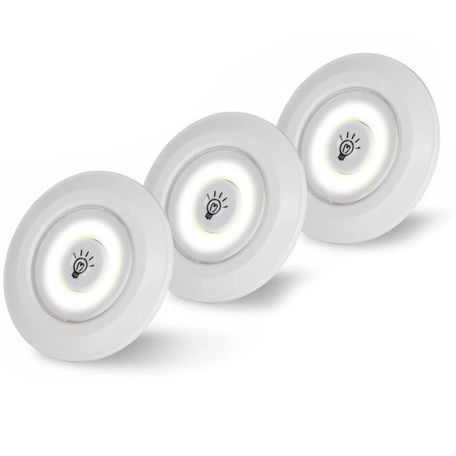 3PCS DIMMABLE WIRELESS Cabinet Night Light COB Wireless Remote Pat ...