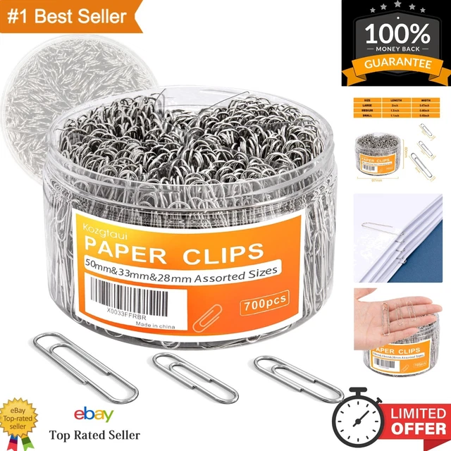 700 PAPER CLIPS Assorted Sizes Medium and Jumbo Size Office Large ...