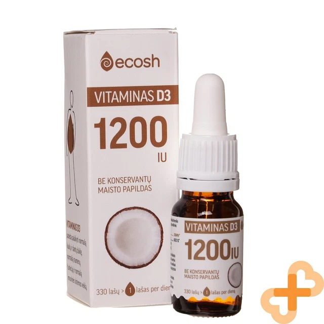 ECOSH VITAMINE D3 1200IU Avec Coco Huile OS Dents Muscles Système ...