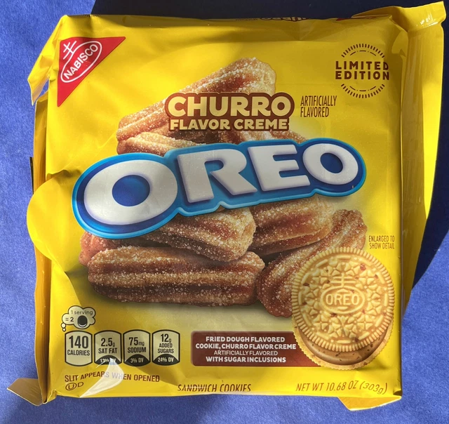 OREO CHURRO FLAVOR CREME Cookies LIMITED EDITION Sealed Bag QTY $9.99 ...