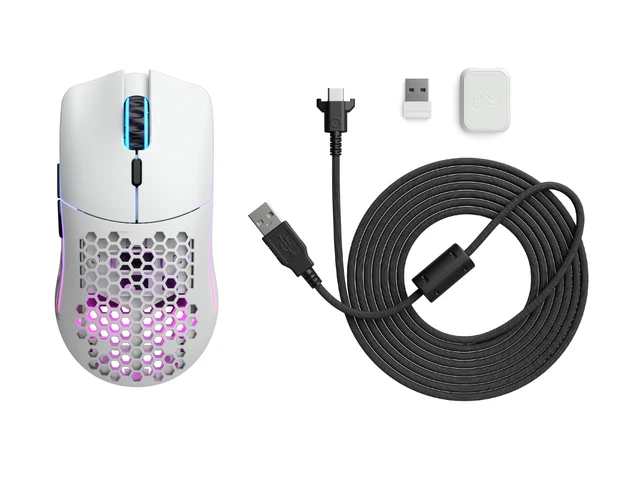 GLORIOUS MODEL O Wireless Gaming Mouse, Ultralight w/RGB - Matte White ...