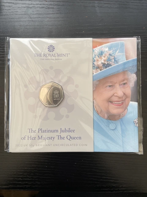 PLATINUM JUBILEE HER Majesty Queen Elizabeth II 2022 UK 50p Coin RM ...