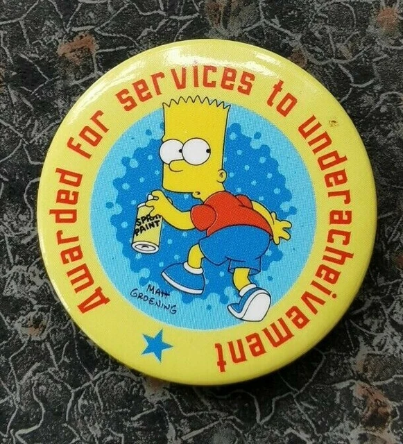 BART SIMPSON BUTTON badge Awarded for under achievement NEW EUR 1,14 ...