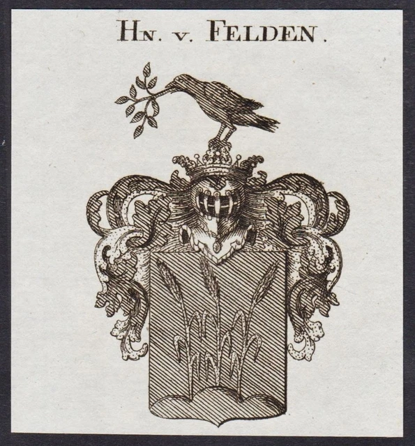 FELDEN WAPPEN COAT of arms Adel Kupferstich Heraldik 1820 EUR 11,99 ...