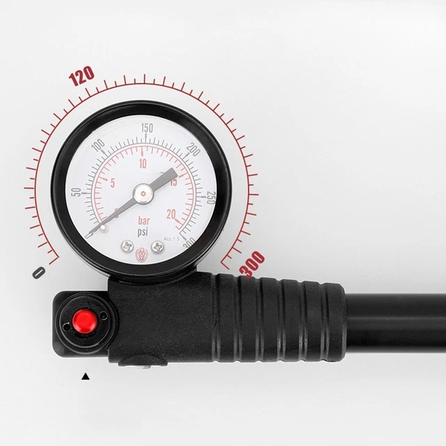 USER FRIENDLY BICYCLE Pump with Built in Gauge for Pressure Monitoring ...