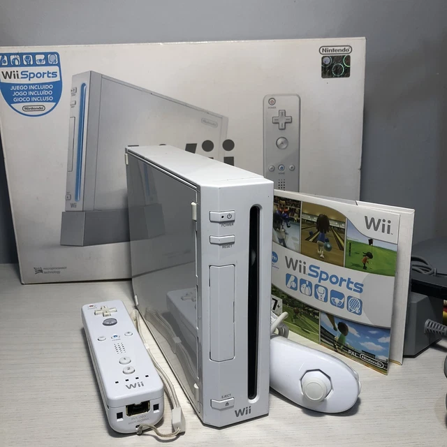 CONSOLE NINTENDO WII Bianca Con Scatola Box Originale Completa + Gioco ...