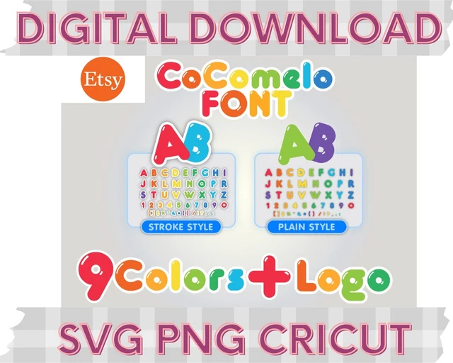 DIGITAL DOWNLOAD COCOMELON Font PNG SVG Alphabet Text Cricut Design ...